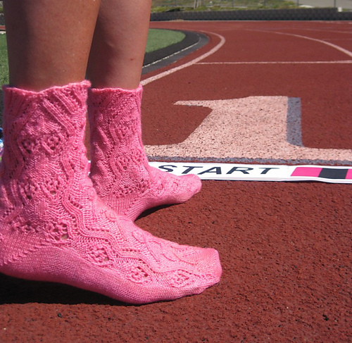 Ravelry: Pink Ribbon Socks pattern by Wendy Gaal