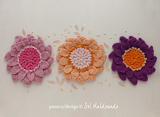 Ravelry: Lotus crochet flower pattern by Sol Maldonado