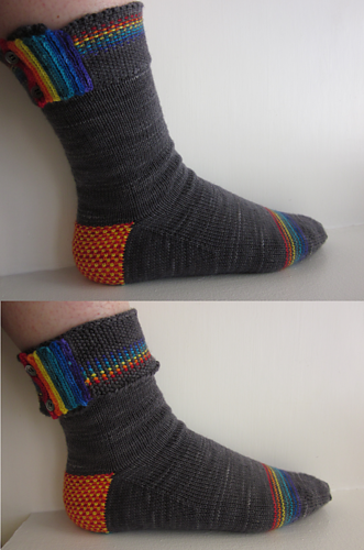 Ravelry: Rainbow Pipes and Linen Stitch Socks pattern by Aurélie Colas