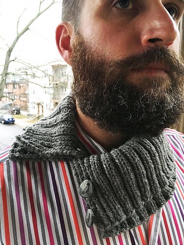 Ravelry: Ribbed and Buttoned Cowl pattern by Sean Riley