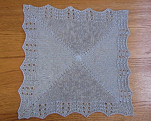 Ravelry: Ripple and Lace Leaf Linen Basket Liners pattern by Amy King