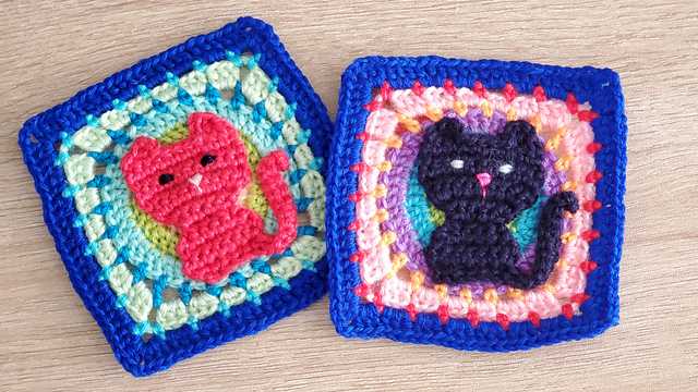 Ravelry: Fantastic Cat Square pattern by Stepsteps Crafts