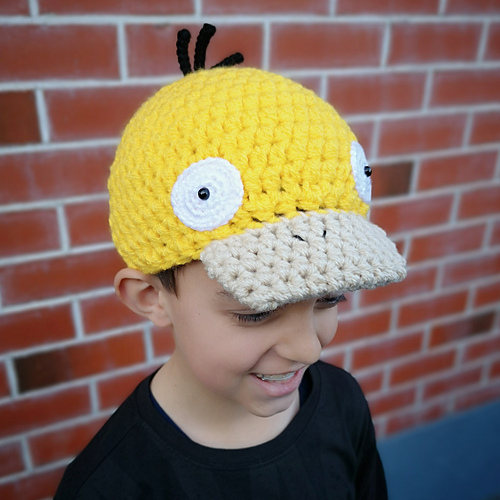 Ravelry: psyduck pokemon newsboy hat pattern by Hello Happy