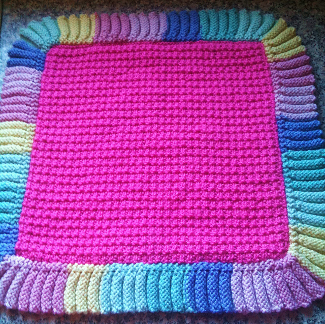 Ravelry: The Frilly Pink Dolly Blanky pattern by Vicky Sugden