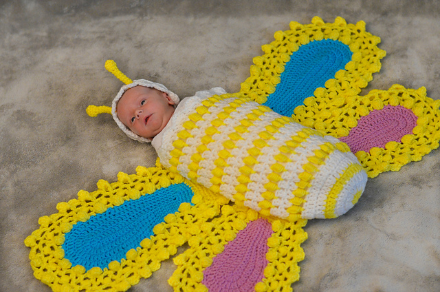 Ravelry: Lacy Butterfly Baby Cocoon pattern by Suzanne Adams
