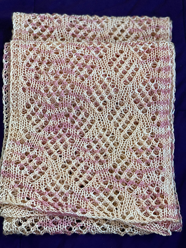 Finished my Checkerboard Lace Scarf. My second project with this color ...
