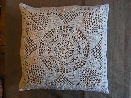 Ravelry: Filet Lace Pillow pattern by Erika Knight