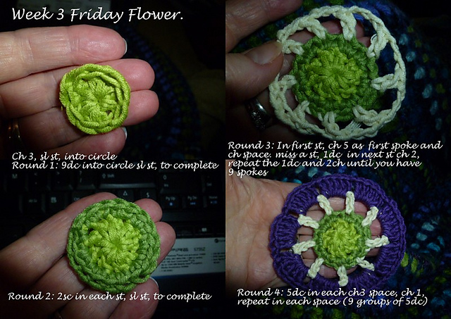 Ravelry: SuePinner's Week 3 Friday Flower
