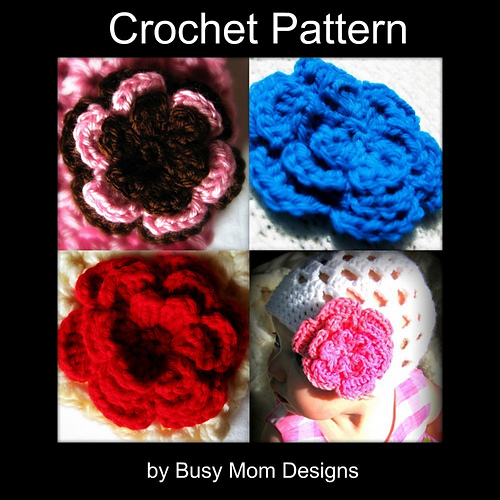 Ravelry: 3 Layer Flower Applique pattern by Busy Mom Designs