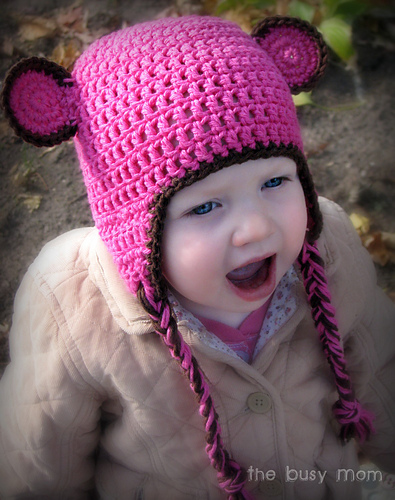 Ravelry: Sweet Little Monkey Hat with Earflaps pattern by Busy Mom Designs