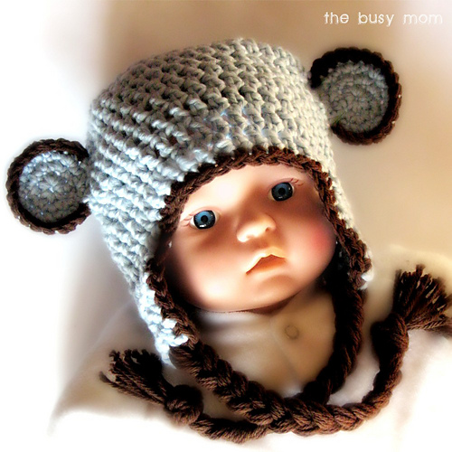 Ravelry: Sweet Little Monkey Hat with Earflaps pattern by Busy Mom Designs
