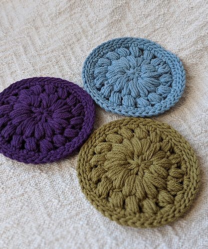 Ravelry: Puff Stitch Coasters pattern by Sarah Jones TheJonesyCo