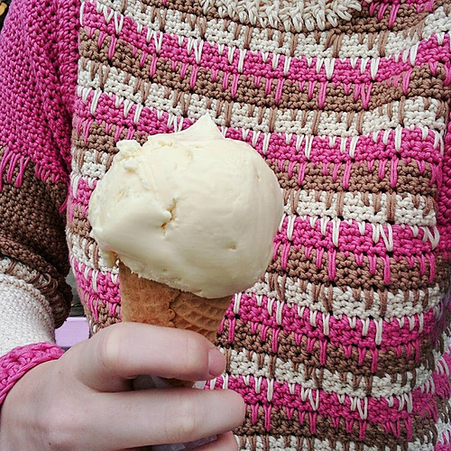 Ravelry: The Neapolitan Drip Sweater pattern by Katie Moore