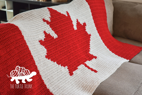 Ravelry: Canadian Flag Blanket pattern by The Turtle Trunk