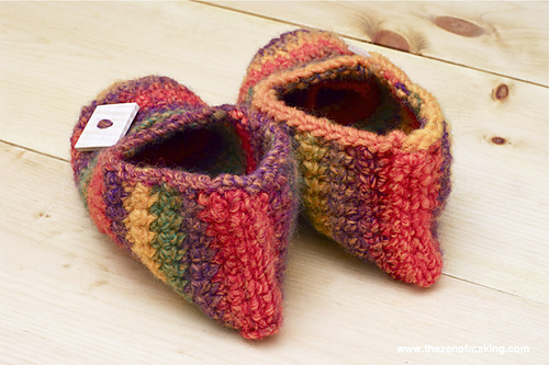 Ravelry: Rainbow Striped Crocheted Slippers pattern by Haley Pierson-Cox