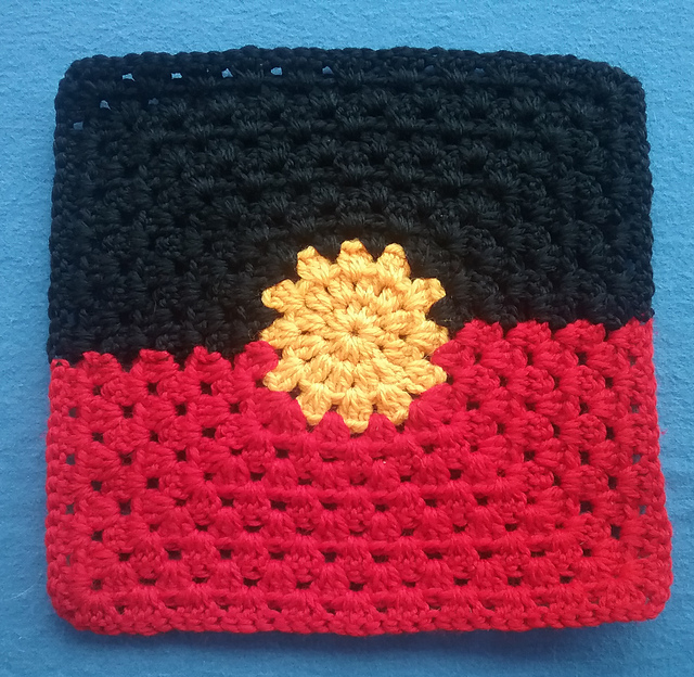 Ravelry: Australian Aboriginal Flag Style Square pattern by Mandy Breakwell