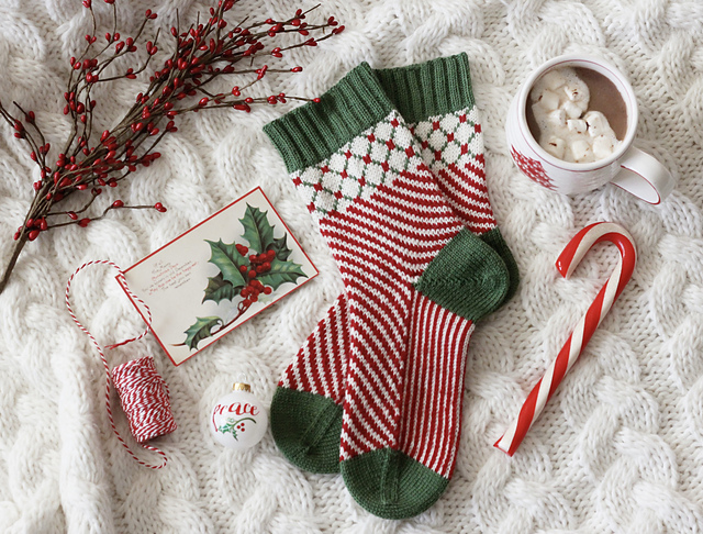 Ravelry: Holly & Jolly Socks pattern by This Handmade Life