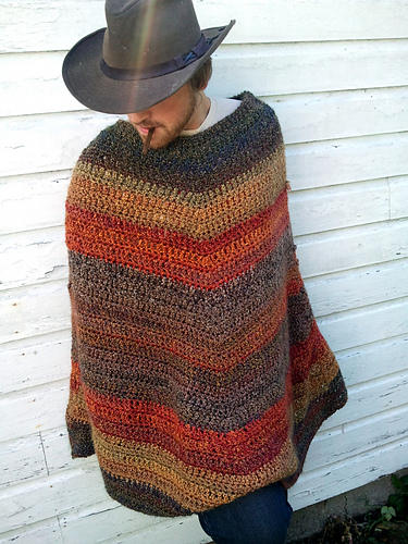 Ravelry: Mitered Unisex Poncho, Crochet pattern by Lion Brand Yarn