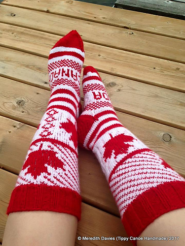 Ravelry: Oh Canada Socks pattern by Tippy Canoe Handmade