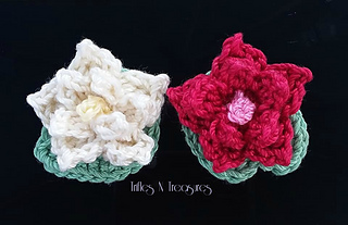 Ravelry: Double Starflower Lilypad Pin pattern by Tera Kulling