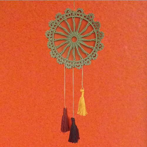 Ravelry: Macrame Inspired Sunwheel Dreamcatcher pattern by Selyn Birnbaum