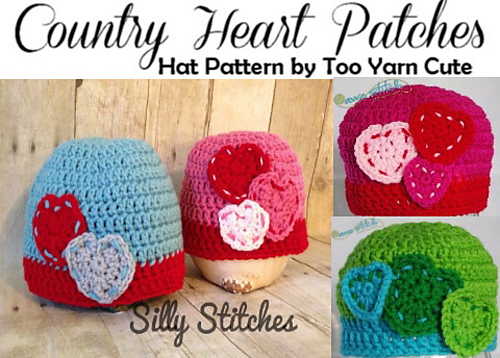 Ravelry: Country Heart Patches pattern by Too Yarn Cute
