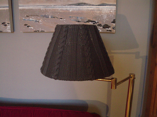 Ravelry: Cabled Lampshade Cover pattern by Ashley Britt