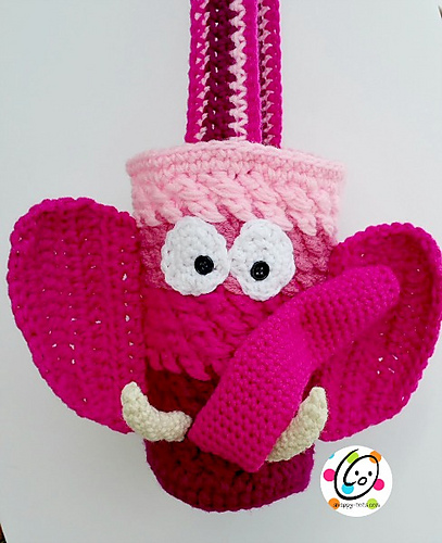 Ravelry: Ellie the elephant hat and bag pattern by Heidi Yates
