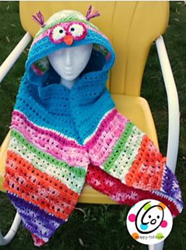 Ravelry: Battle Bird Hooded Owl Towel and Blanket pattern by Heidi Yates