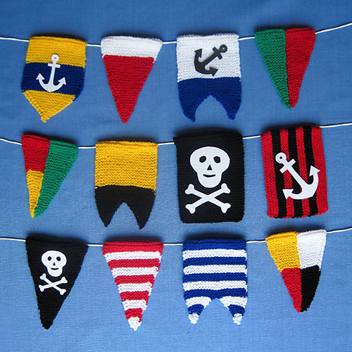 Ravelry: Pirate Pennant Bunting Flags pattern by Elizabeth Phillips