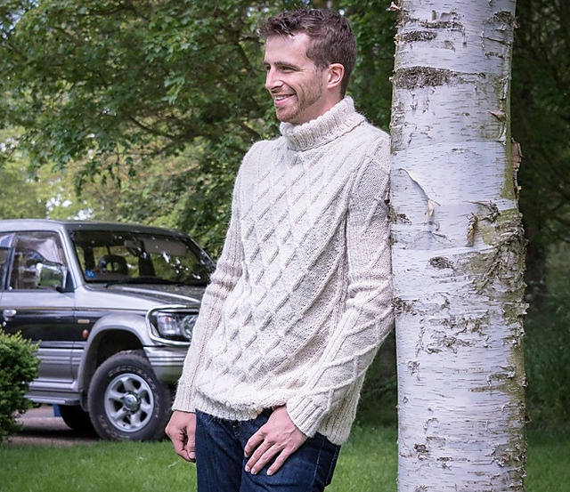 Ravelry: Milo Cable Jumper with Roll Neck pattern by Tracy Birch