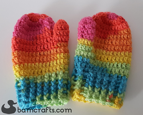 Ravelry: Claudia's Rainbow Mittens pattern by *B*A*M! Crafts