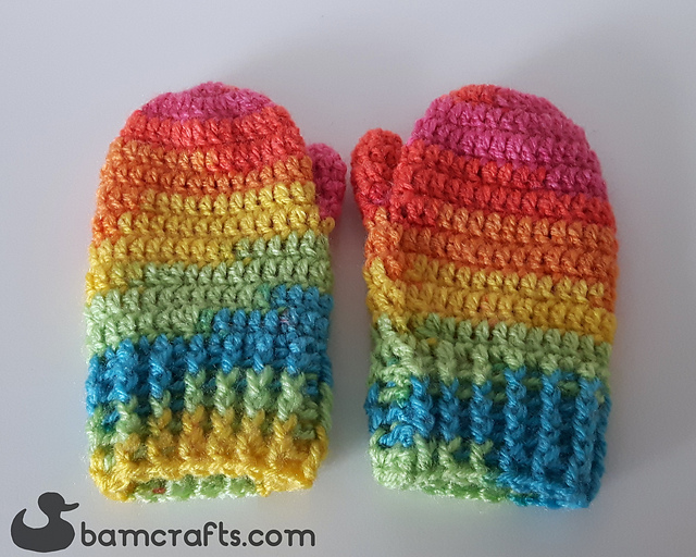 Ravelry: Claudia's Rainbow Mittens pattern by *B*A*M! Crafts