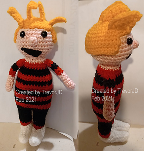 Ravelry: Calvin (and Hobbes) amigurumi pattern by Trevor JD