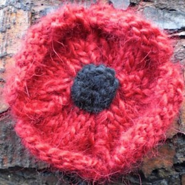 Ravelry: Hand Knitted Poppy Brooch pattern by Rebecca Gallop