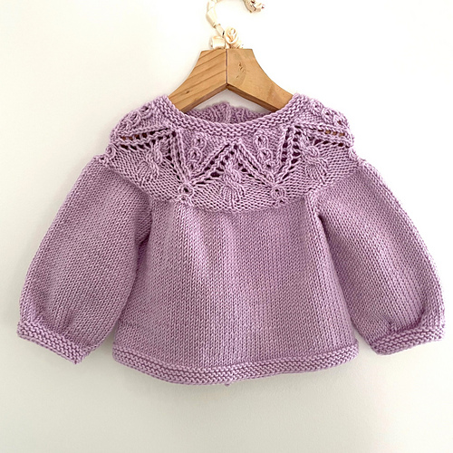 Ravelry: Lace Yoke Baby Cardigan pattern by Sharyn Armstrong