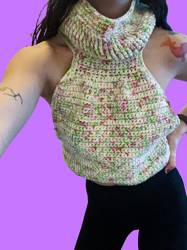 Ravelry: Cowl Neck Cropped Sweater Vest pattern by Idil Metin