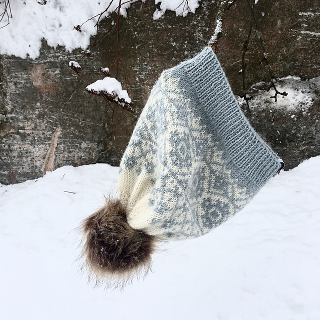 Ravelry: Mountain rose hat with pompom pattern by Anne Merete Fjeld ...