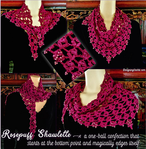 Ravelry: Rosepuff Shawlette pattern by Vashti Braha