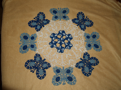 Ravelry: Butterfly- Butterflies and Flowers Crochet Doily pattern by ...