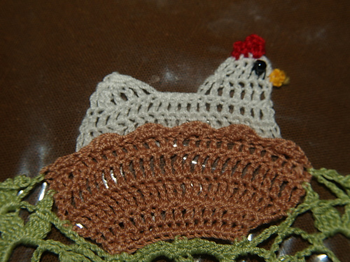 Ravelry: Chicken -Hen on Nest with Sunflowers Crochet Doily Pattern ...