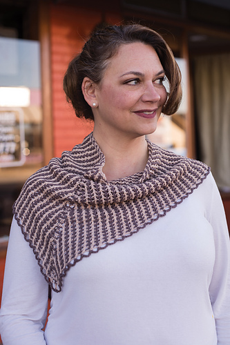 Ravelry: Lacy Pinstripe Cowlette pattern by Barbara Benson