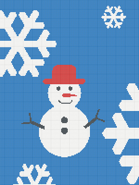 Ravelry: Snowman Crochet Afghan Blanket Pattern Chart pattern by Waiyi Choi