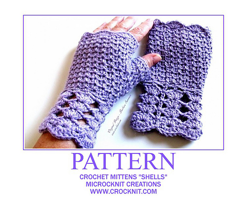 Ravelry: Crochet Mittens "SHELLS" pattern by Barbara Summers