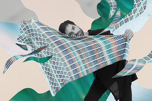 Ravelry: Spiraling Cables Triangle pattern by Stephen West