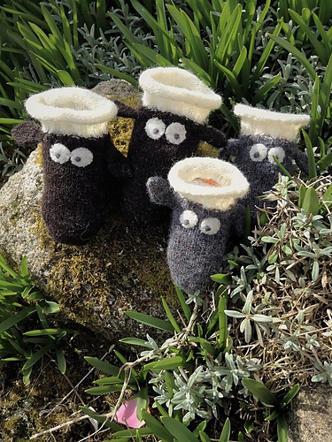 Ravelry: Wee Blackface Sheep Booties pattern by Janice Anderson