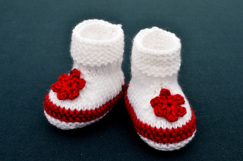 Ravelry: Two Colors Simple Baby Booties pattern by Christy Hills