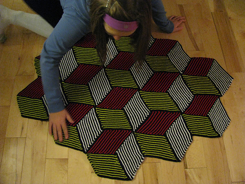 Update on my cube blanket. Pattern is my own making. : r/knitting