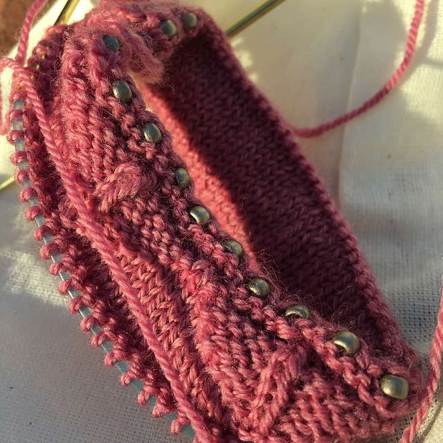 Ravelry: yarncycle's raspberry thunder (stash yarn and beads)