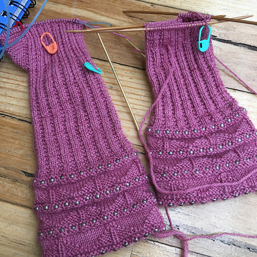 Ravelry: yarncycle's raspberry thunder (stash yarn and beads)